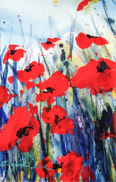 Print - Watercolour Poppies – elizabeth vercoe